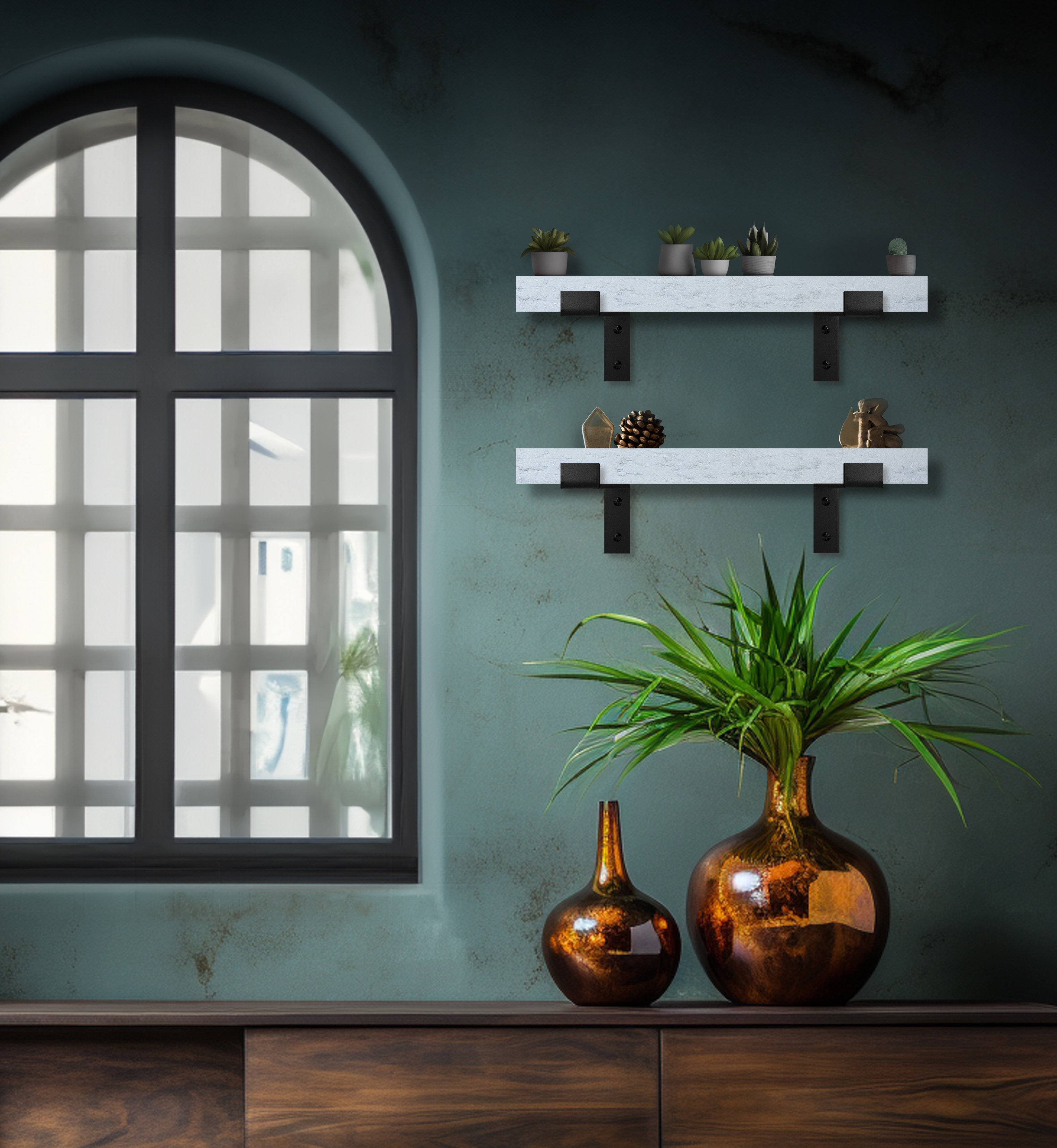 Rayne Mirrors Emerald Lee 2 Piece Poplar Bracket Shelf - Wayfair Canada