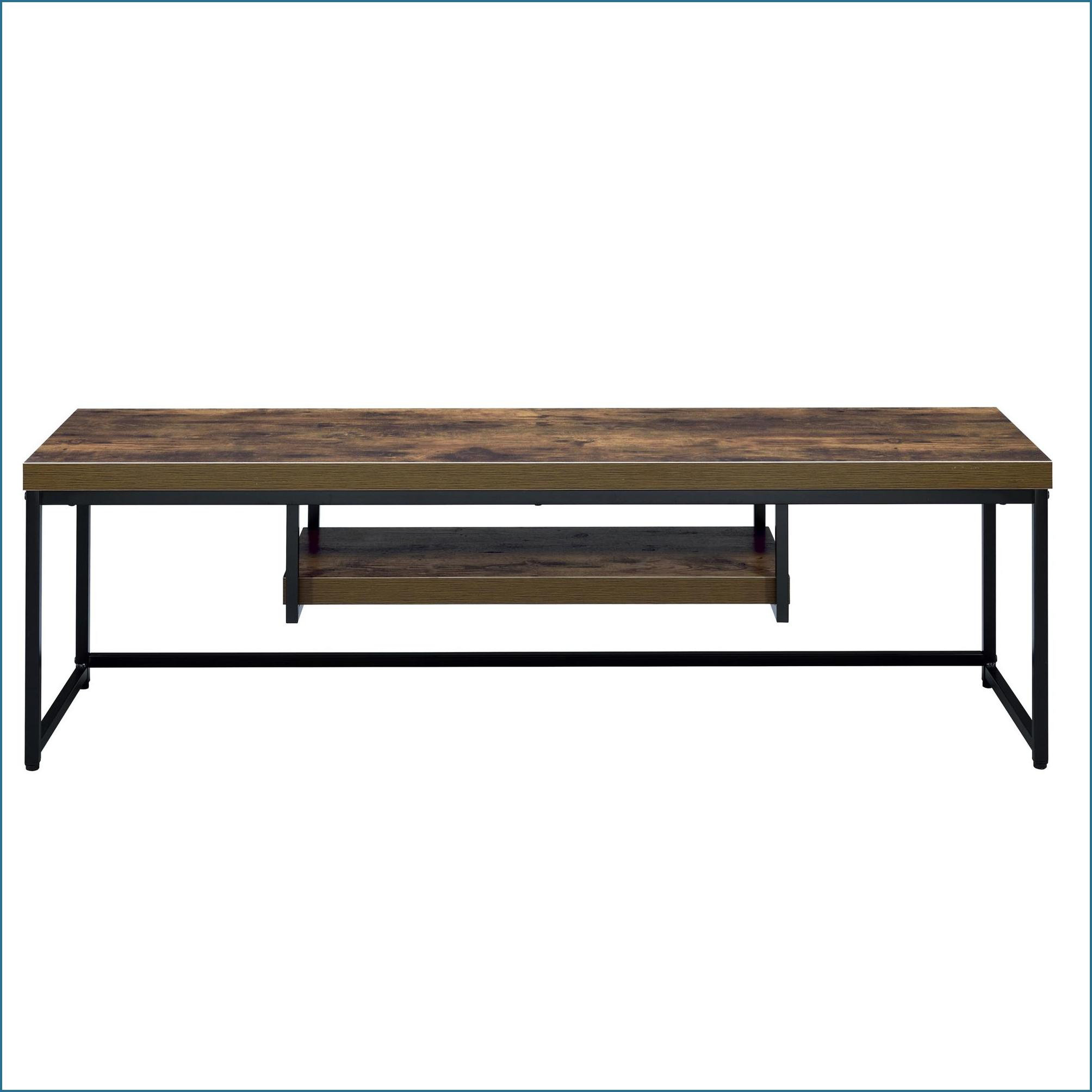 Latitude Run® TV Stand Industrial Style 59”W Black Metal Weathered Oak ...