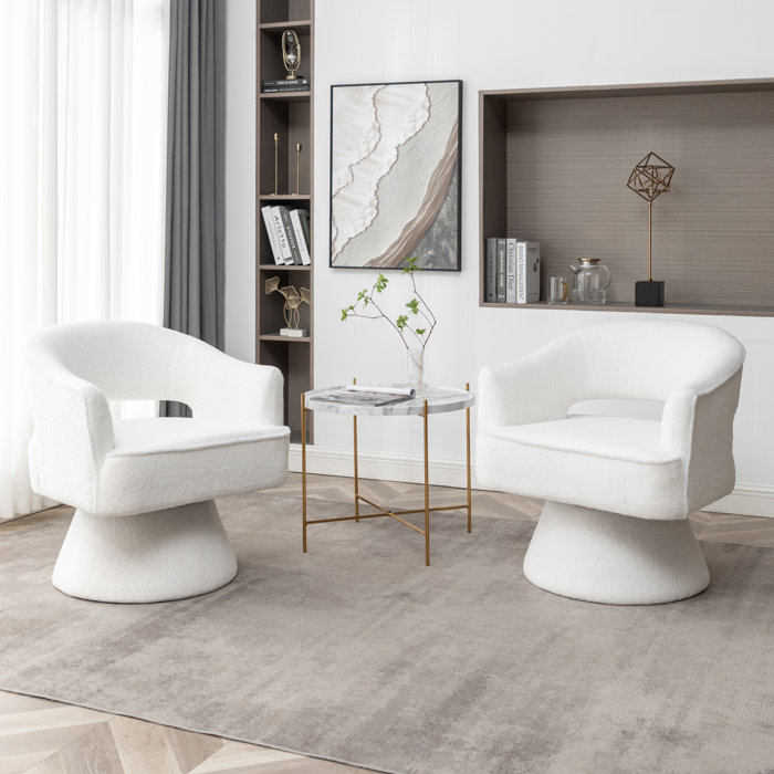 Ivy Bronx Kenzlee Upholstered Swivel Barrel Chair & Reviews | Wayfair