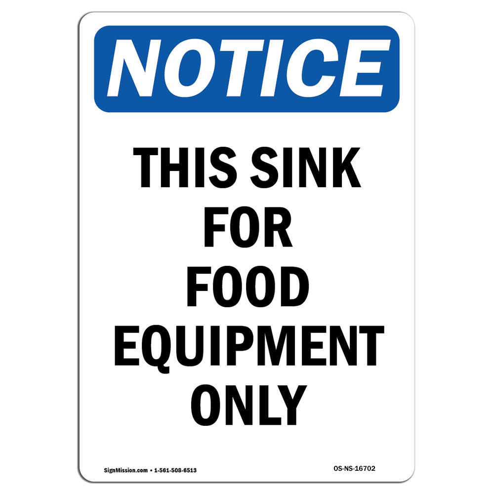 SignMission This Sink for Food Equipment Only Sign | Wayfair