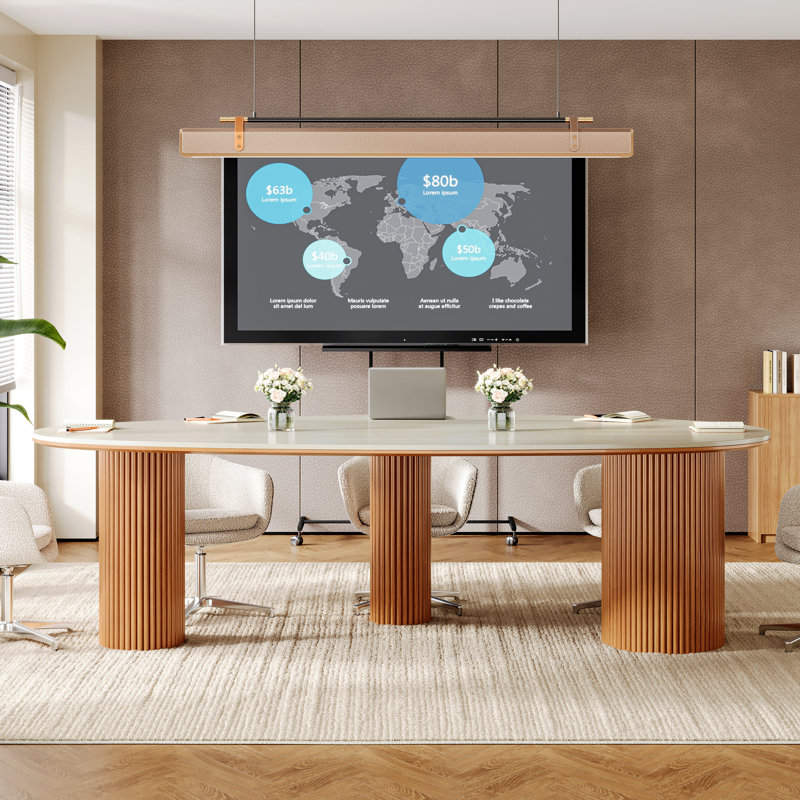 Ivy Bronx Haigh 87'' Oval Conference Table | Wayfair