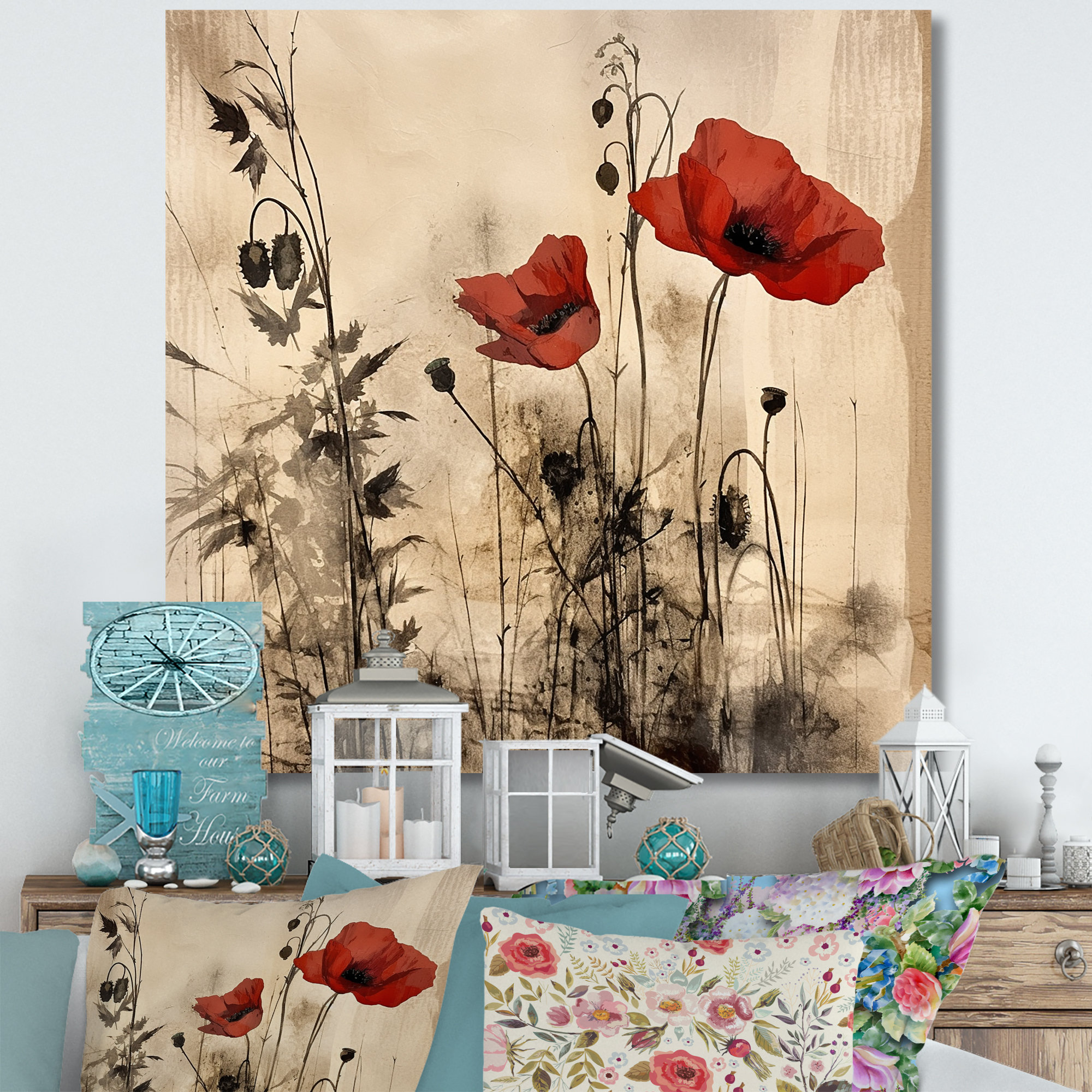 Winston Porter Vinateg Red Poppies Swaying In The Breeze I - Poppies ...