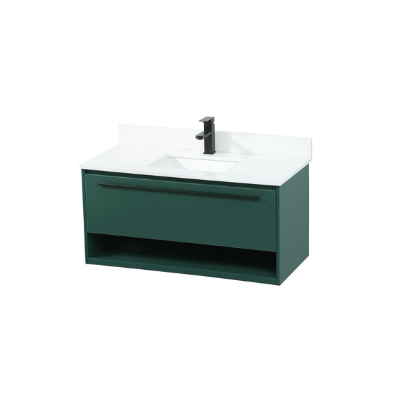 Wade Logan® Anspach 40'' Single Bathroom Vanity with Engineered Marble ...