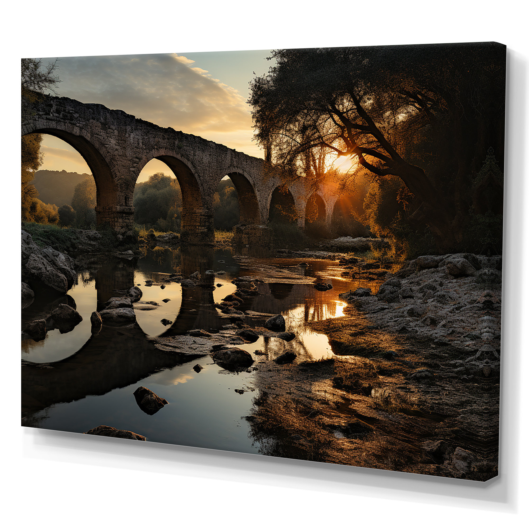 Ebern Designs Bridge To Nowhere Scenery - Bridges Canvas Prints ...