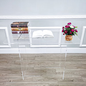 Brayden Studio® 42"L X 24"W X 31"H Clear Acrylic Dining Table, Church ...