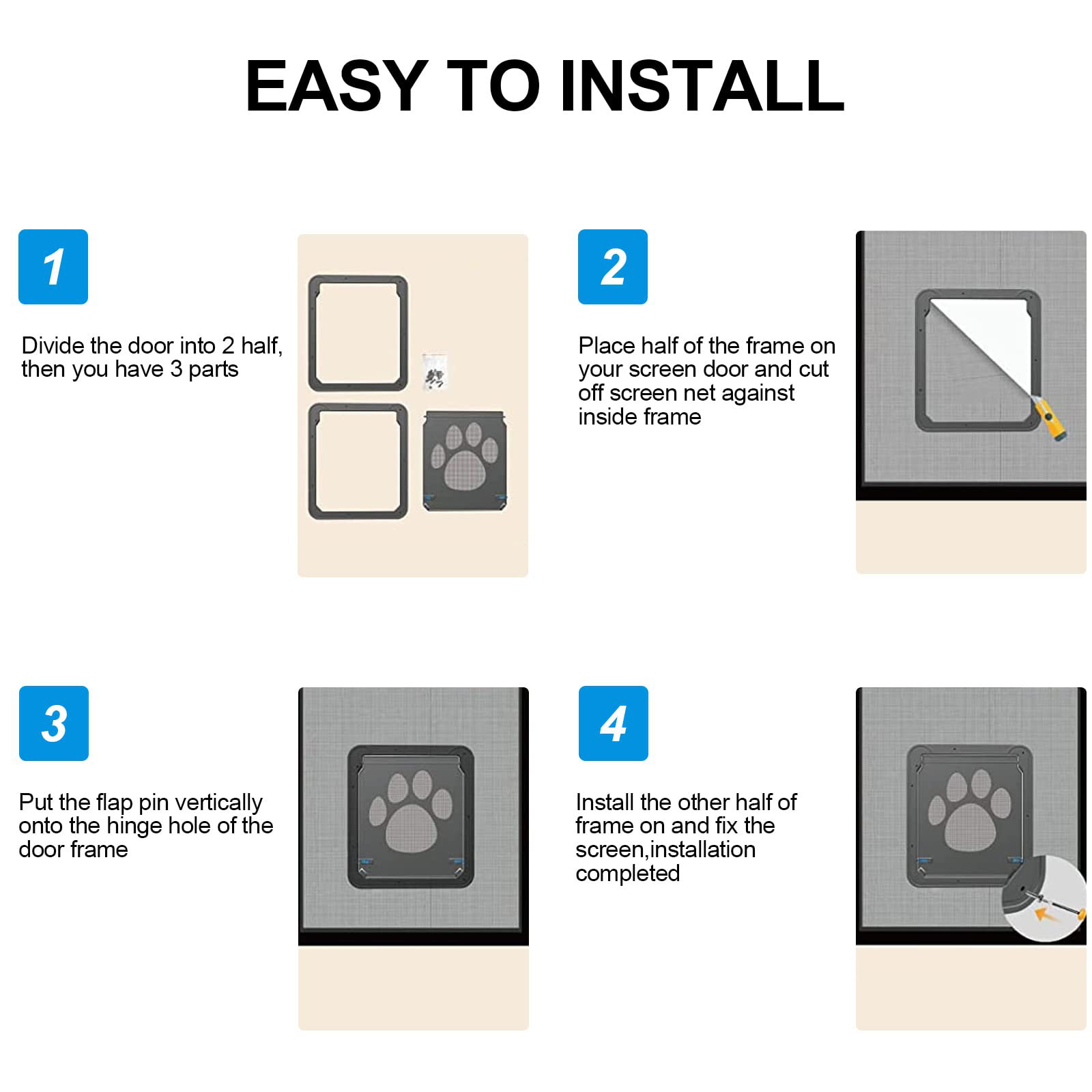 BBCPC Lockable Dog Screen Door: 12x14 Inch Magnetic Self-Closing Flap ...