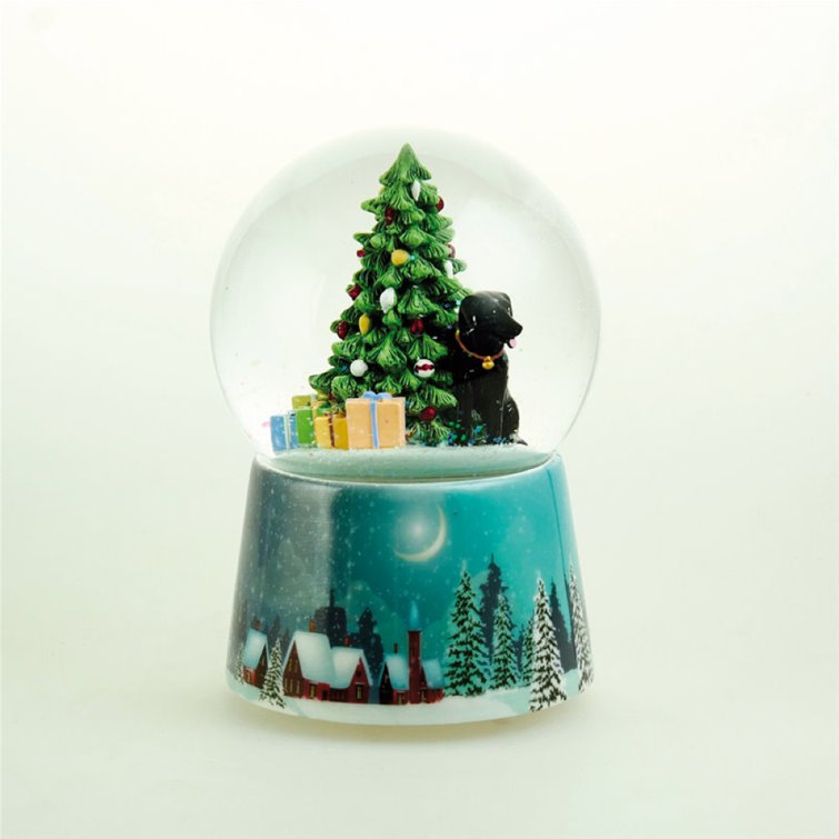 The Holiday Aisle® Snow Globe With A Black Labrador At The Christmas ...