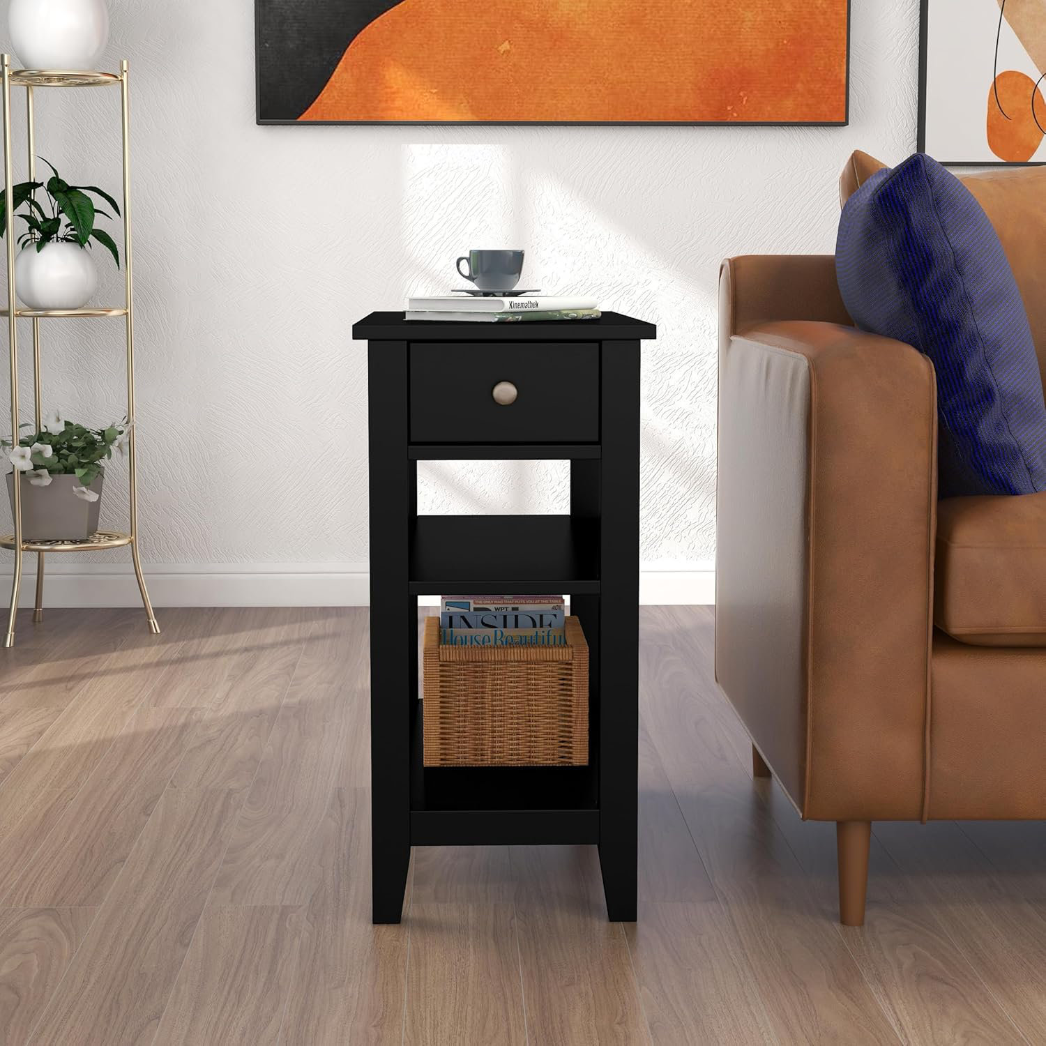 Red Barrel Studio® Narrow Edged Table With Drawers And Shelves | Wayfair