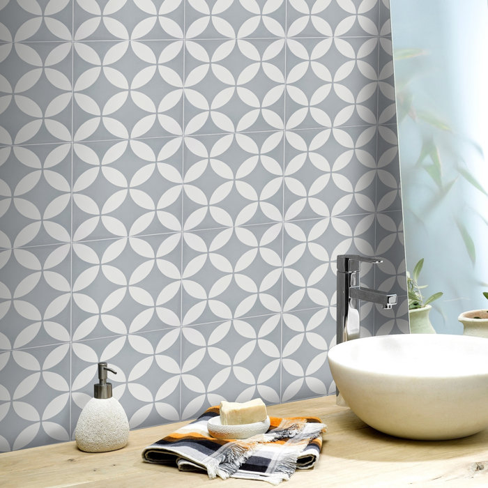 Moroccan Mosaic Tile House Amlo 8" x 8" Cement Patterned Wall & Floor ...