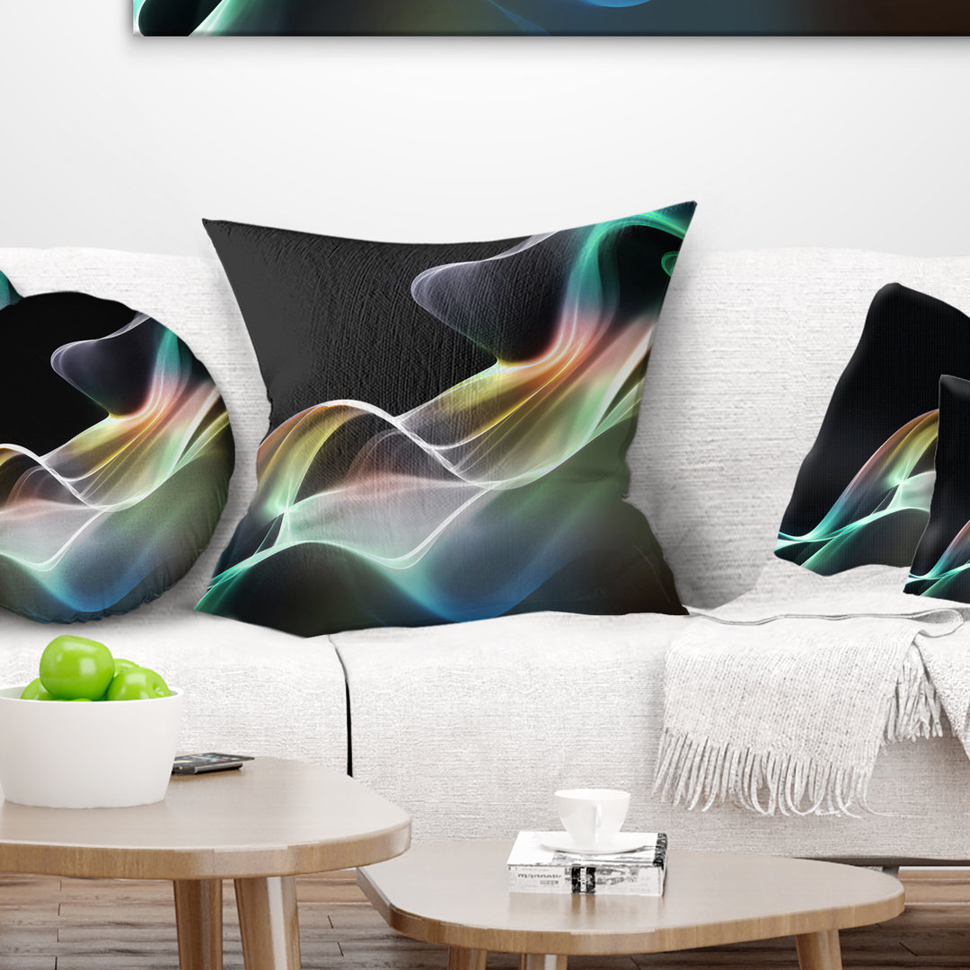 Design Art Abstract Smoke Reflection - Abstract Printed Pillow | Wayfair