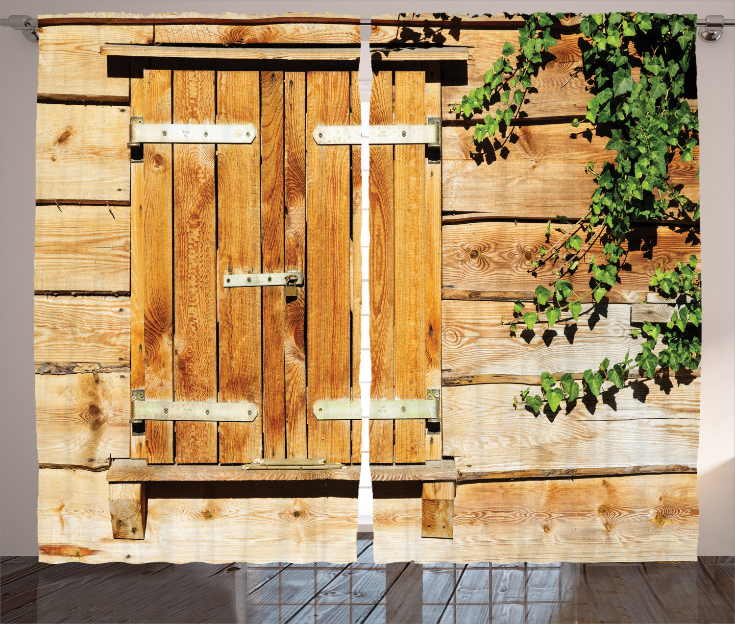 East Urban Home Shutters Semi-Sheer Rod Pocket Curtain Panels | Wayfair