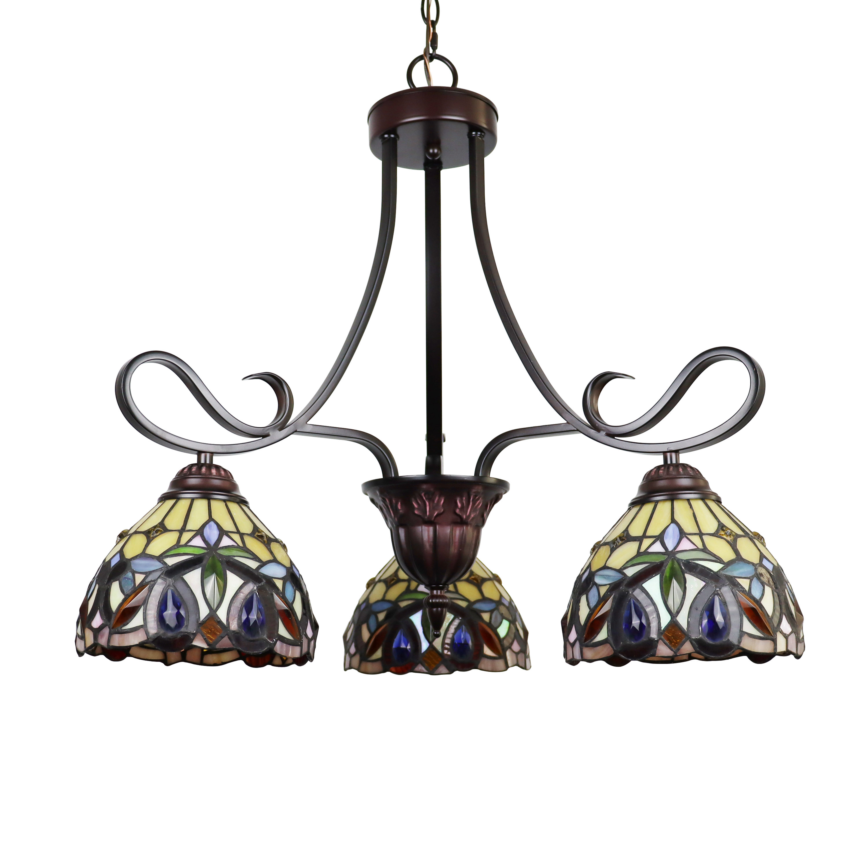 Lark Manor™ Abdeslam Victorian Tiffany-Style Dark Bronze 3 Light Mini ...