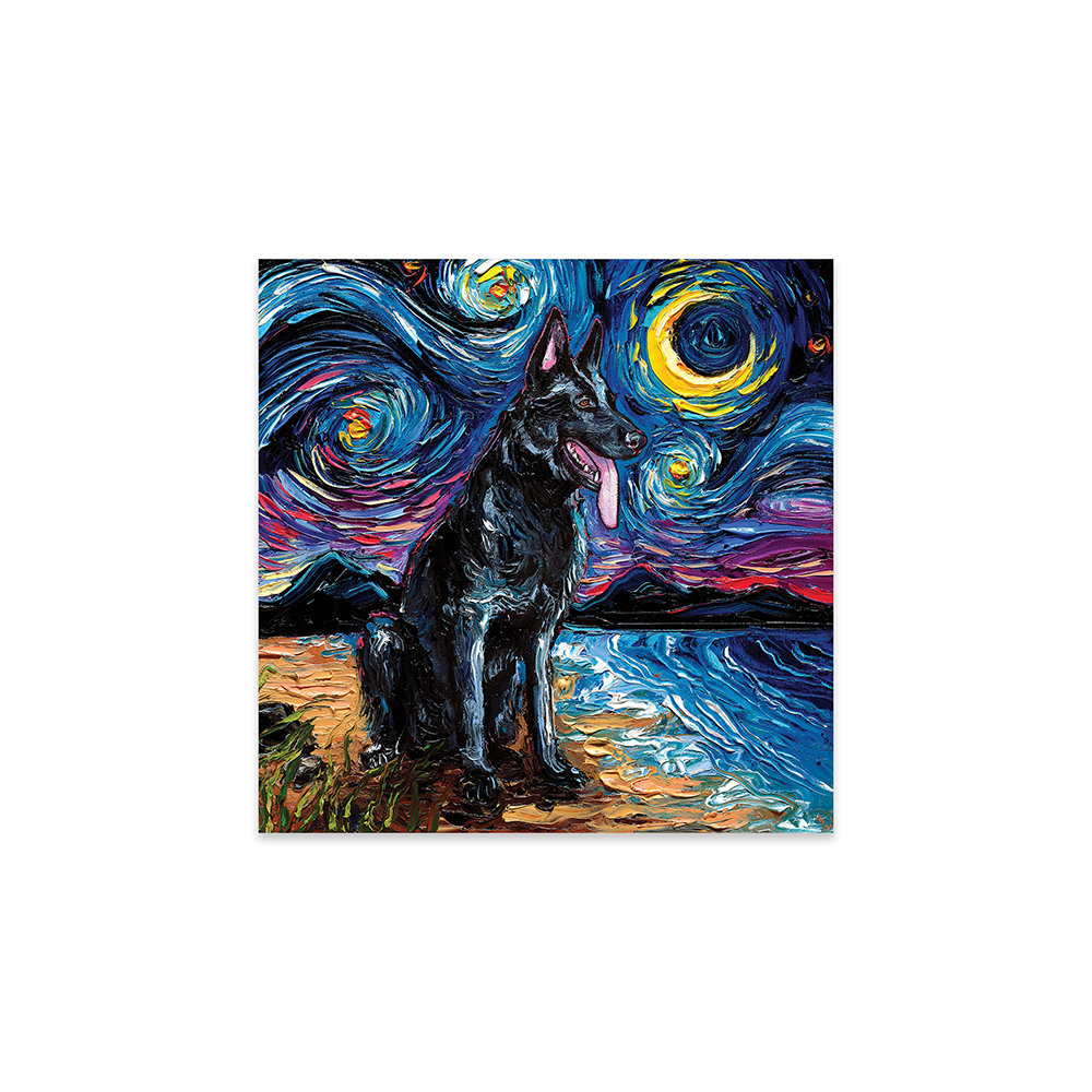 Winston Porter Black German Shepherd Night Print On Acrylic Glass ...