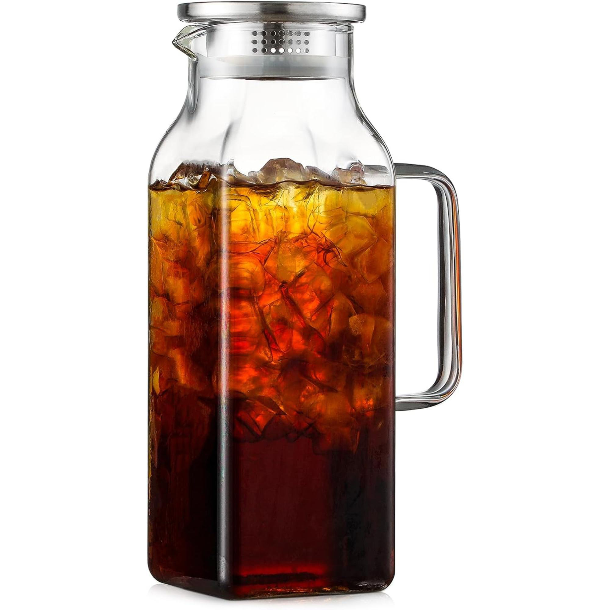 Textiles Hub 40 Oz,1.2Liter Glass Pitcher With Lid And Spout, Breast ...