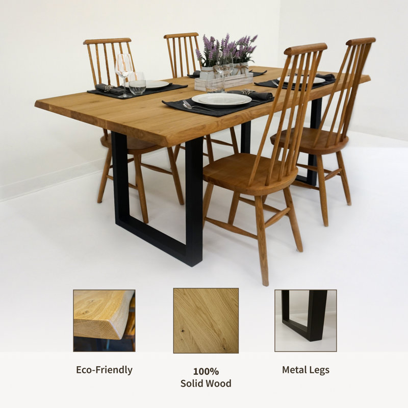 WoodenArtPro Dining Table Oak Live Edge Small | Wayfair