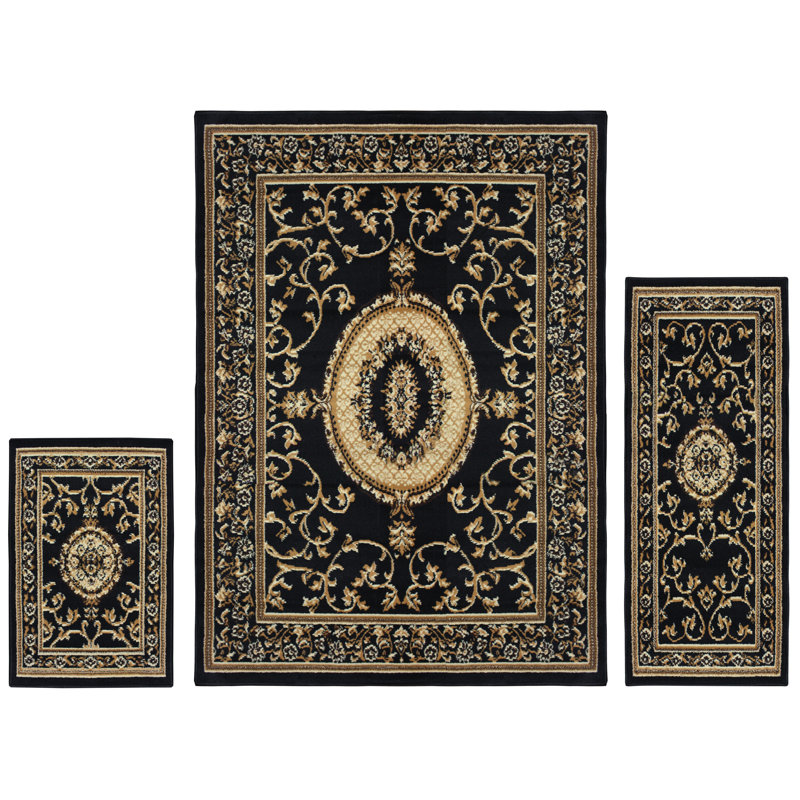 Astoria Grand Dodington Formal Floral Scroll Vines Border 3 Piece ...