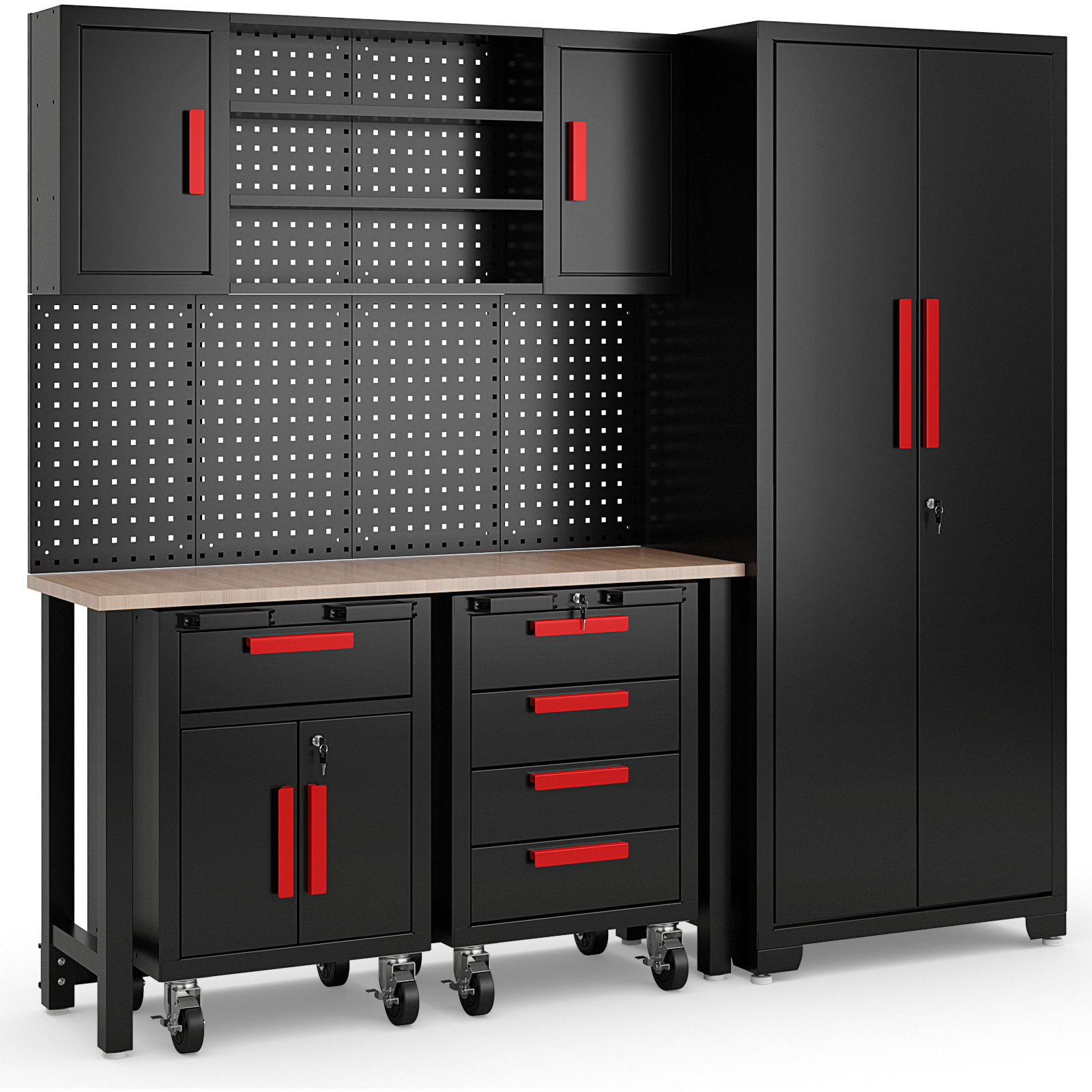 WFX Utility™ 6pcs Garage Cabinets And Storage System Set With Pegboard ...