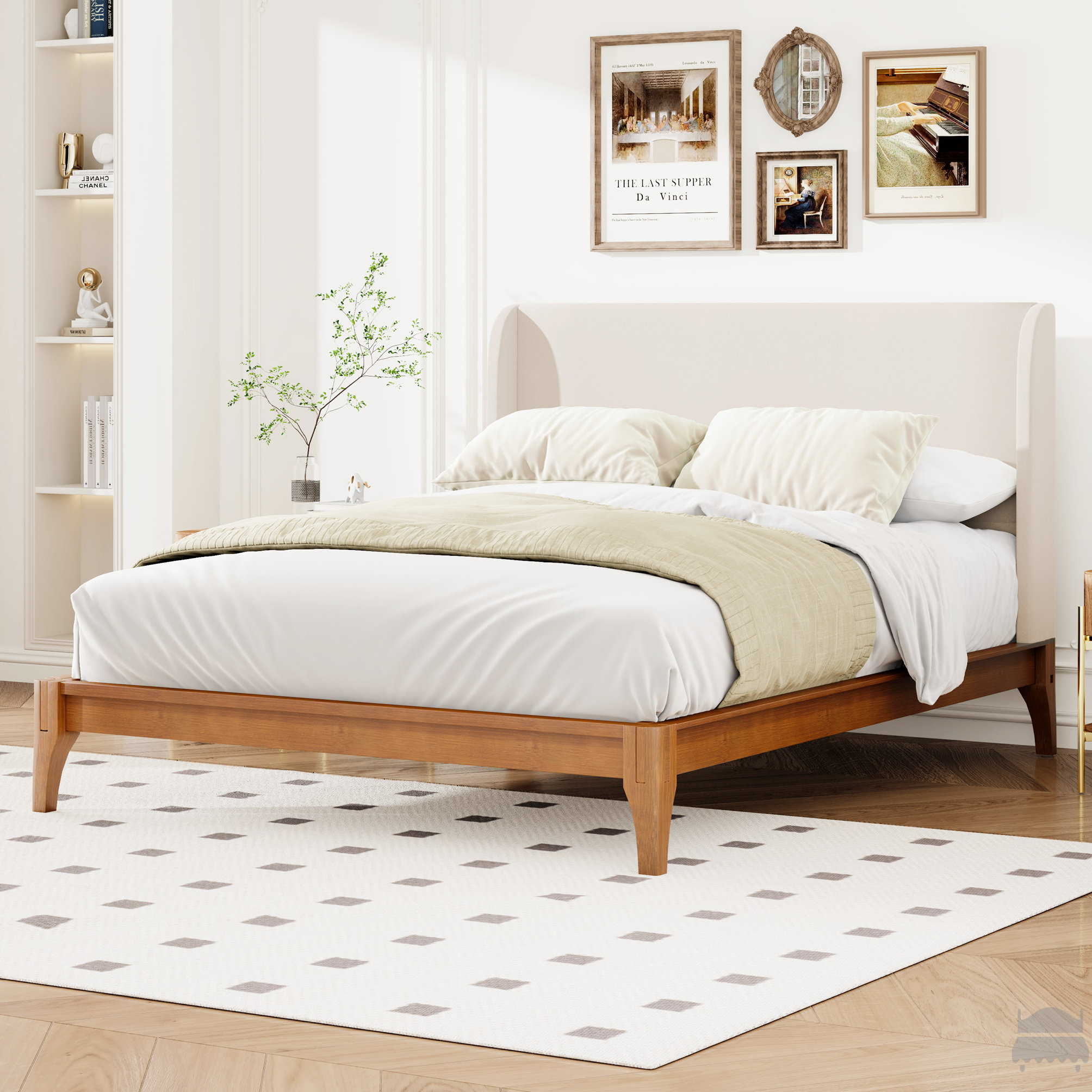 Latitude Run® Queen Size Solid Dry Bamboo Wood 12 Inch Platform Bed ...