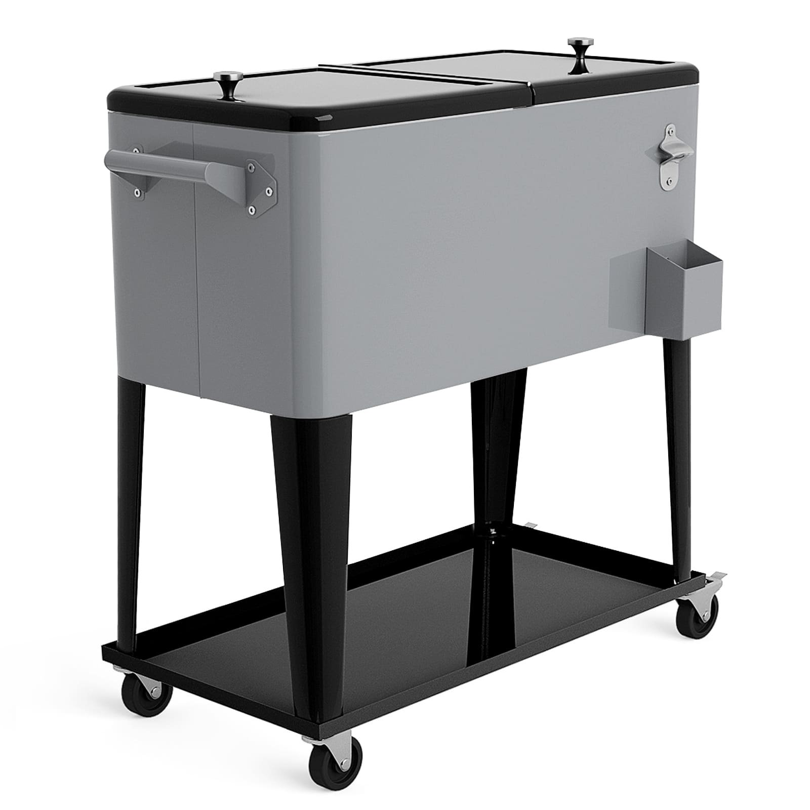 costway 76L Rolling Cooler Cart Portable Cooler Ice Chest On Wheels ...