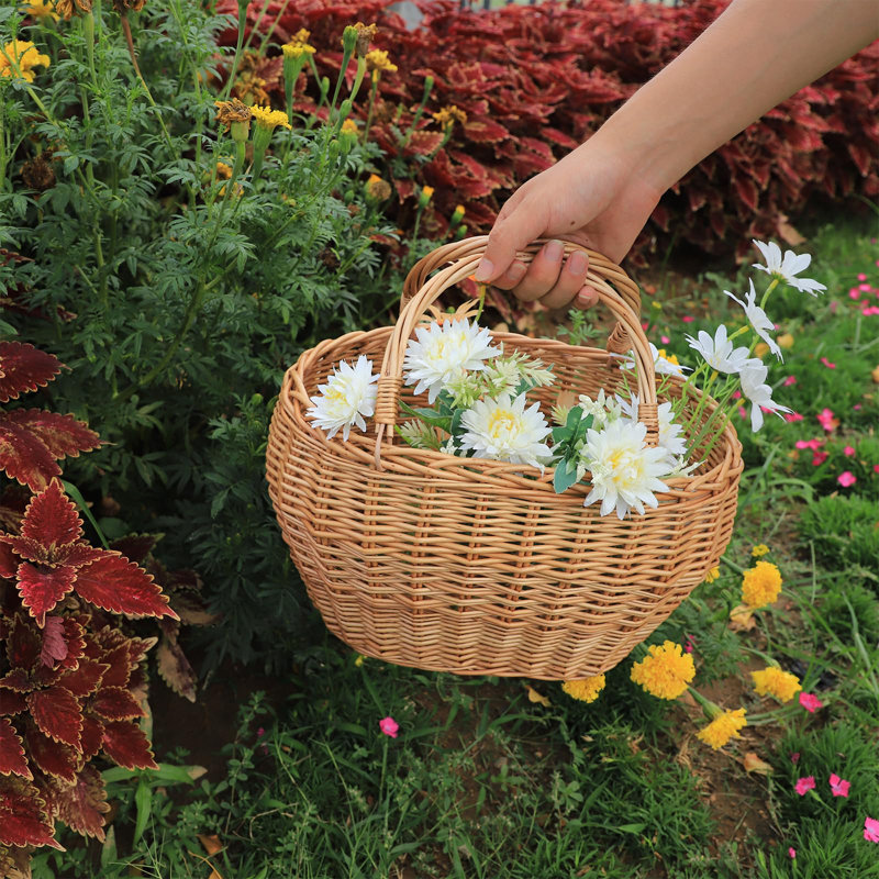 BETOFUL Wicker Woven Garden Harvest Basket | Wayfair