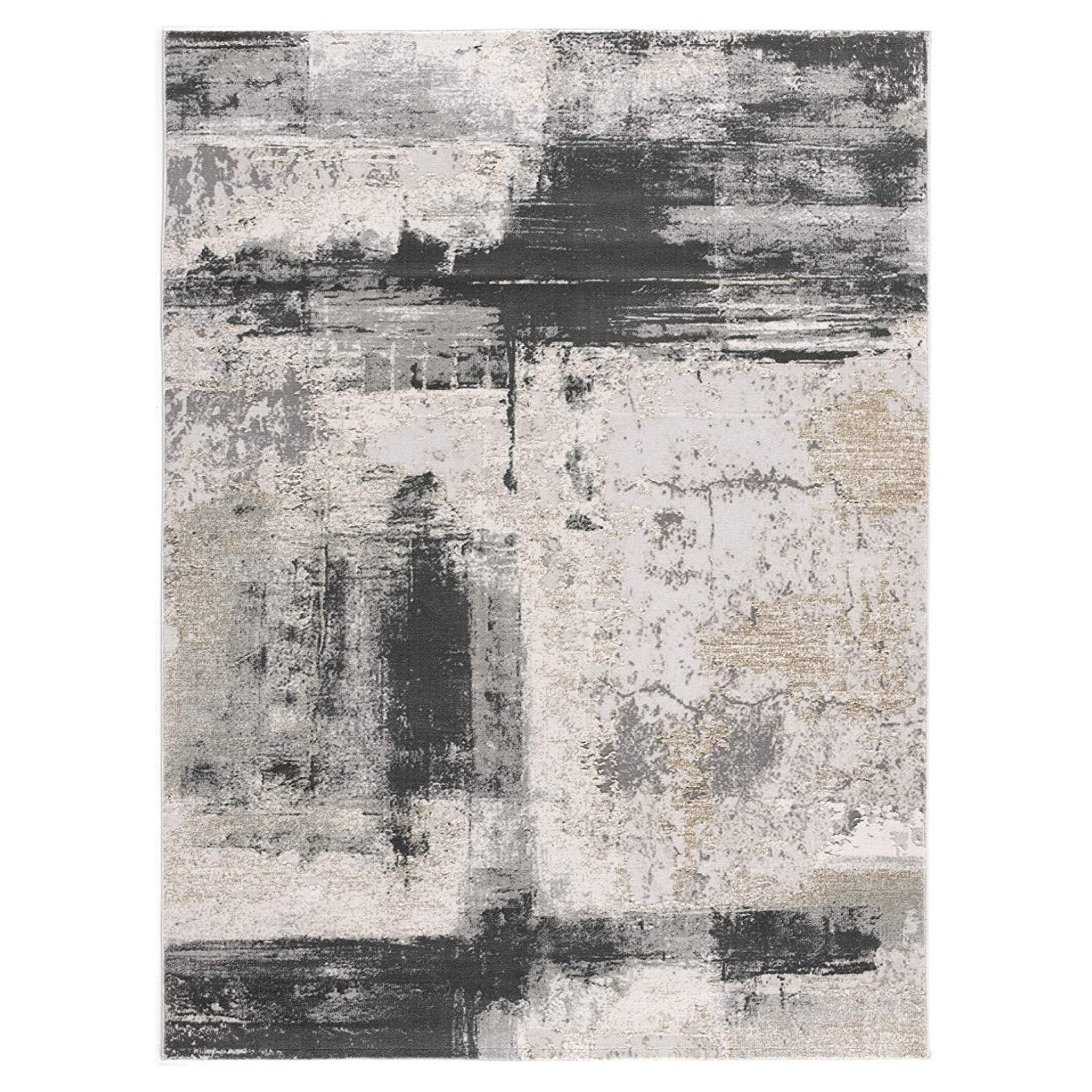 17 Stories Cream And Grey Abstract Patches Area Rug - Wayfair Canada