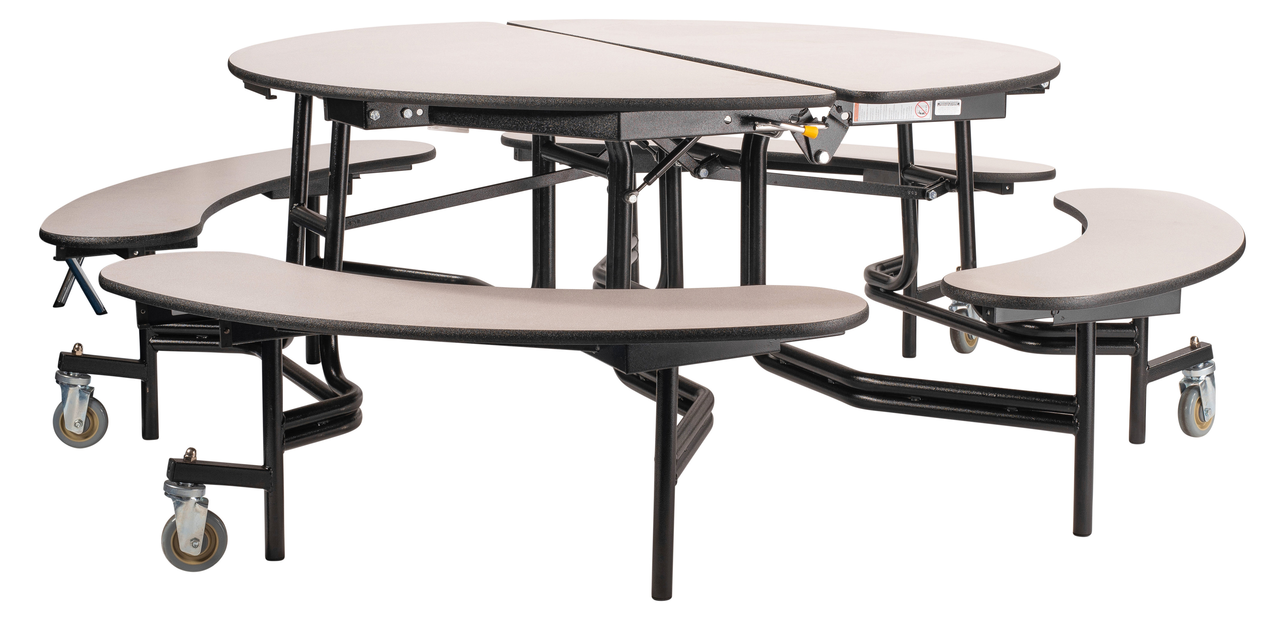 National Public Seating NPS® Mobile Cafeteria Table w/ Benches, 60 ...