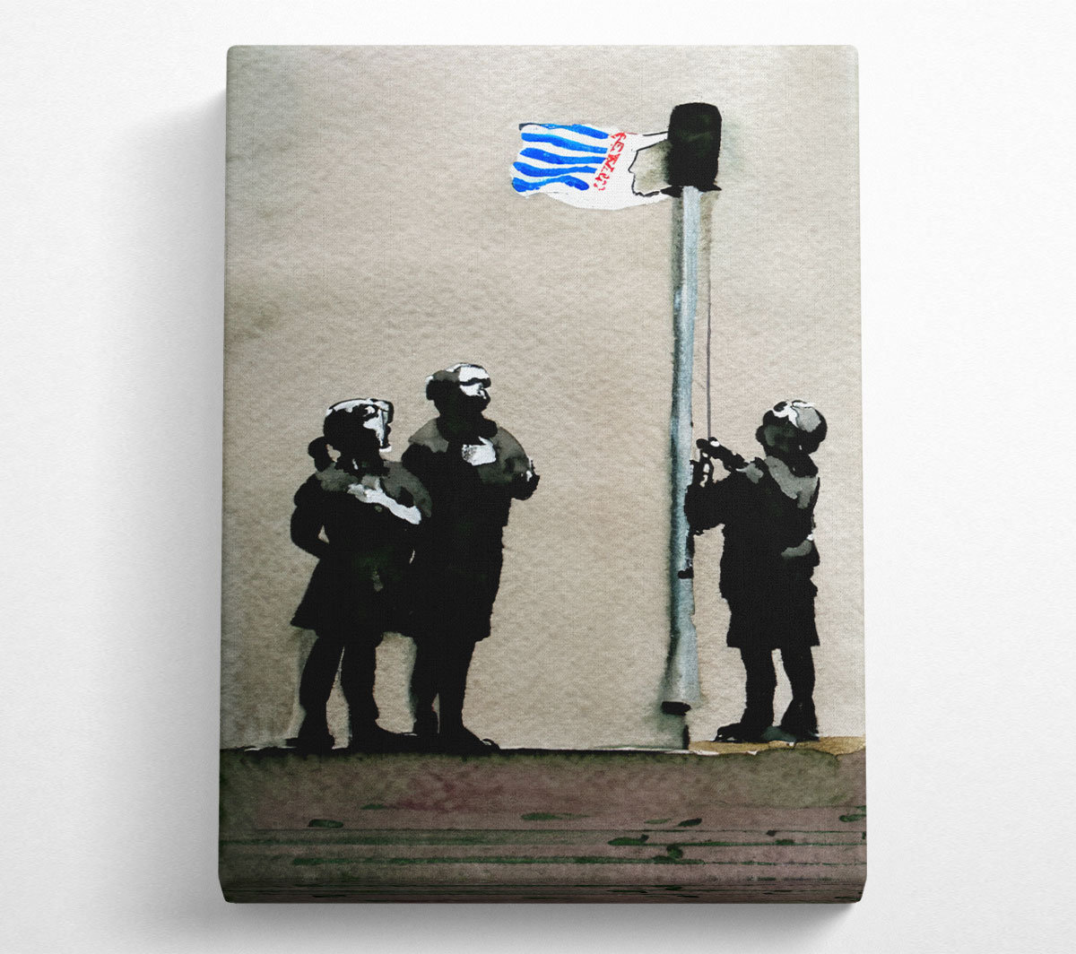 Ebern Designs Homage To The Tesco Flag B N W Framed Print - Picture ...