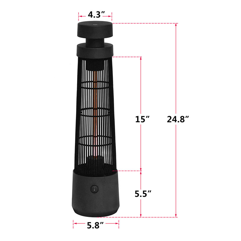 ATR Arttoreal 1200W Portable Electric Standing Patio Heater, IP55 ...