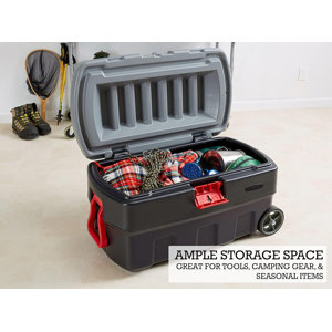 Rubbermaid 35 Gal Wheeled Action Packer Heavy Duty Storage Tote with ...