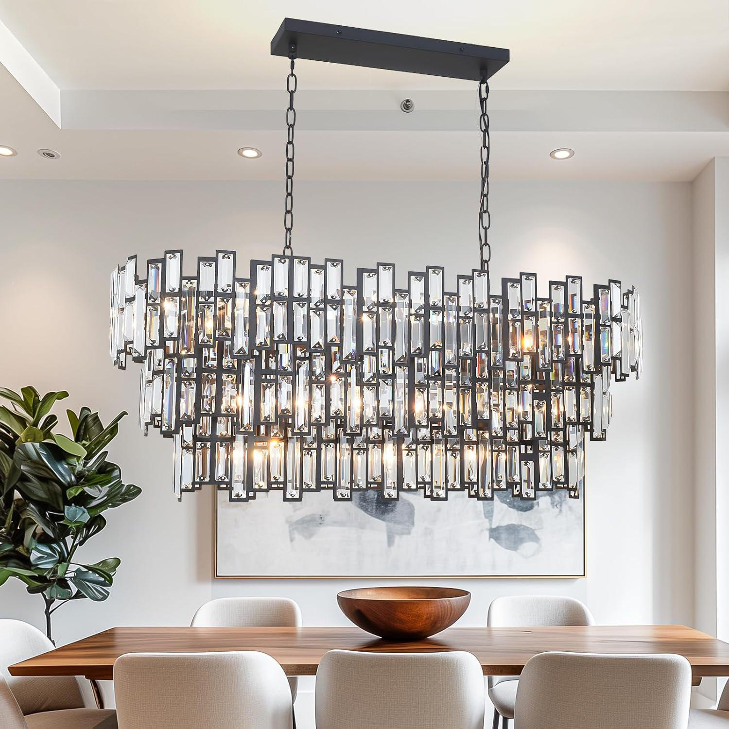 Everly Quinn Modern Farmhouse Crystal Chandelier For Dining Room ...