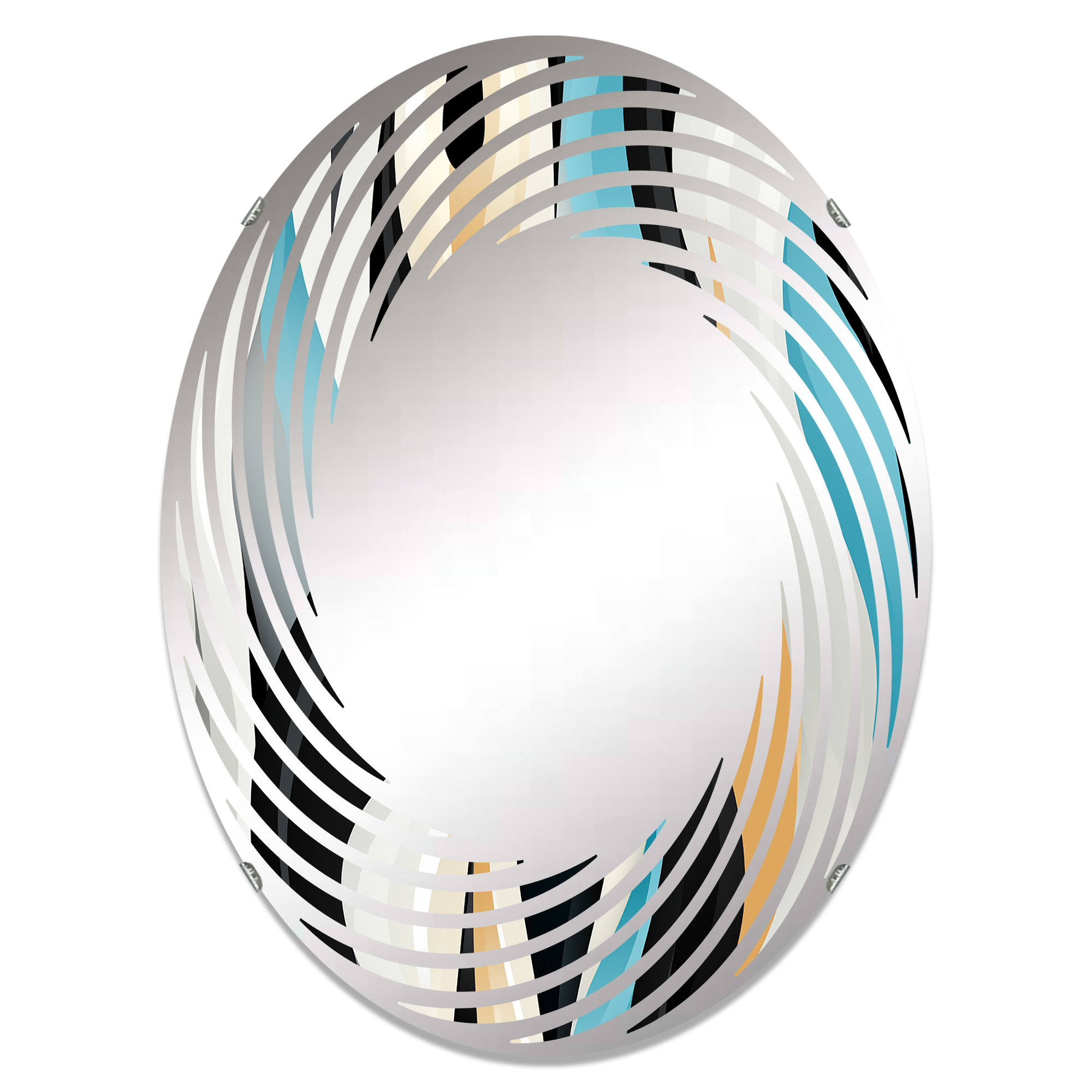 Design Art Monochrome Reflections IV - Spiral Wall Mirror Oval ...