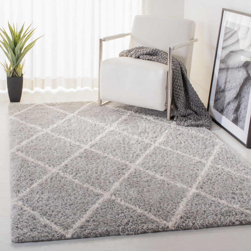 Wade Logan® Performance Grey / Cream Rug & Reviews | Wayfair