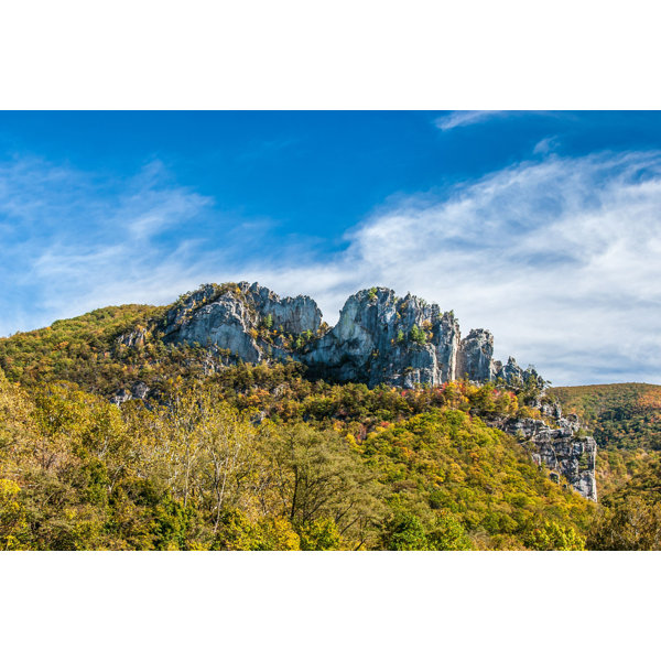 Millwood Pines Seneca Rocks in Uutumn - Wrapped Canvas Photograph | Wayfair