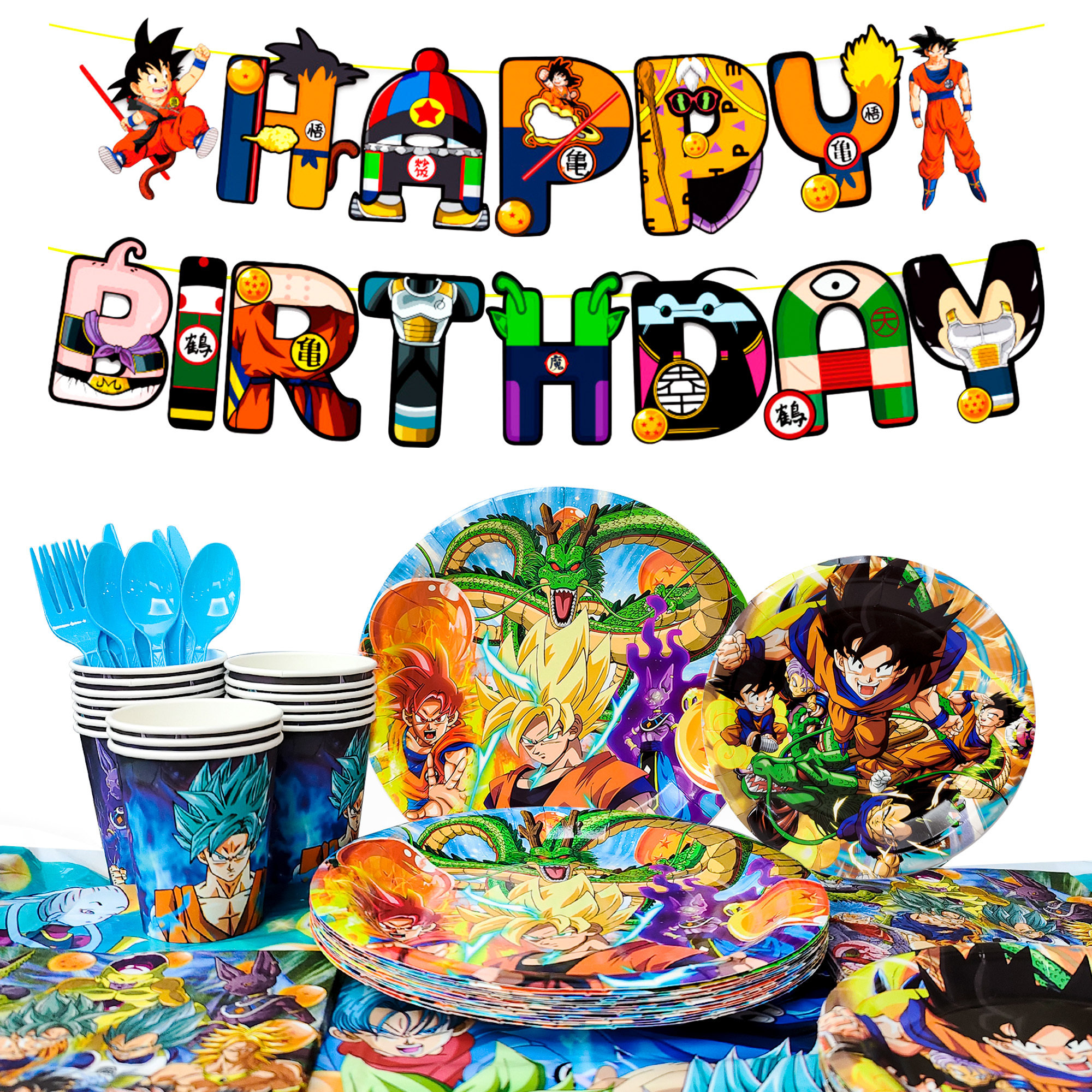 Dakota Fields Dragon Ball Z Birthday Party Decoration Tableware Set ...
