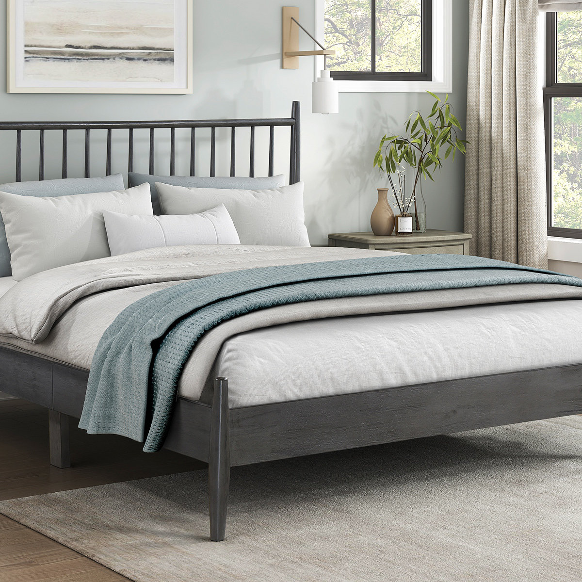 Latitude Run® Mid-Century Modern Design Platform Bed, A Stylish And ...
