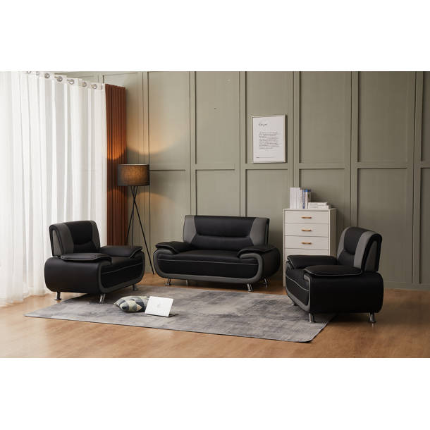 Orren Ellis Hailyn 3 - Piece Faux Leather Living Room Set & Reviews ...