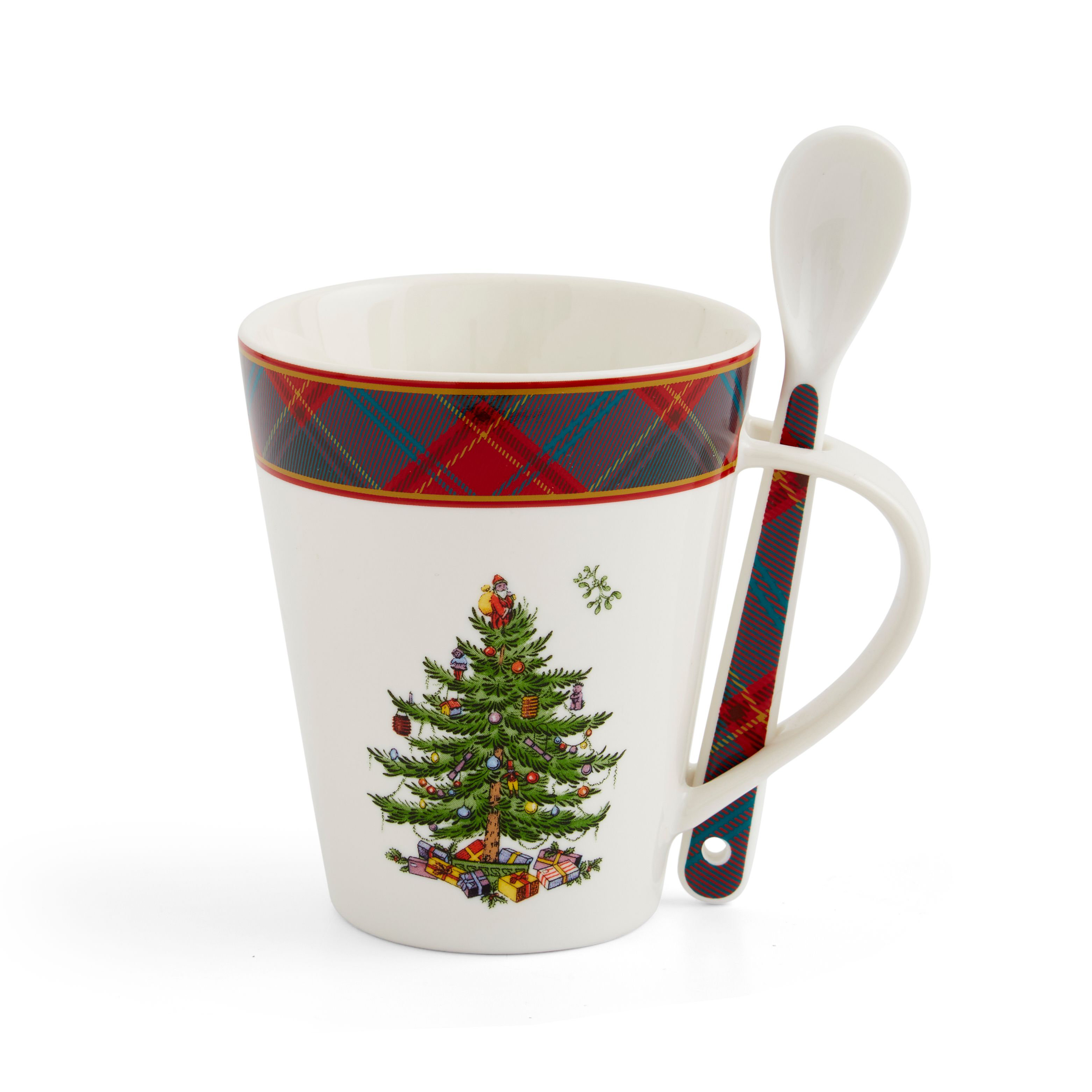 Spode Christmas Tree Tartan Mug & Spoon Set 14Oz | Wayfair