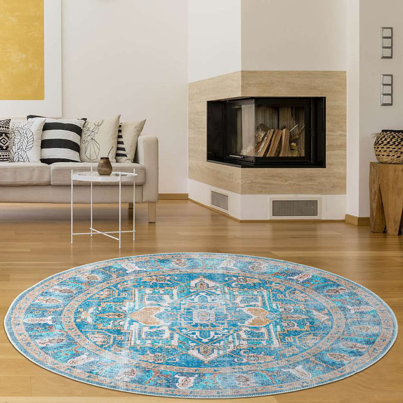 Bungalow Rose Cotton Machine Washable Oriental Rug | Wayfair