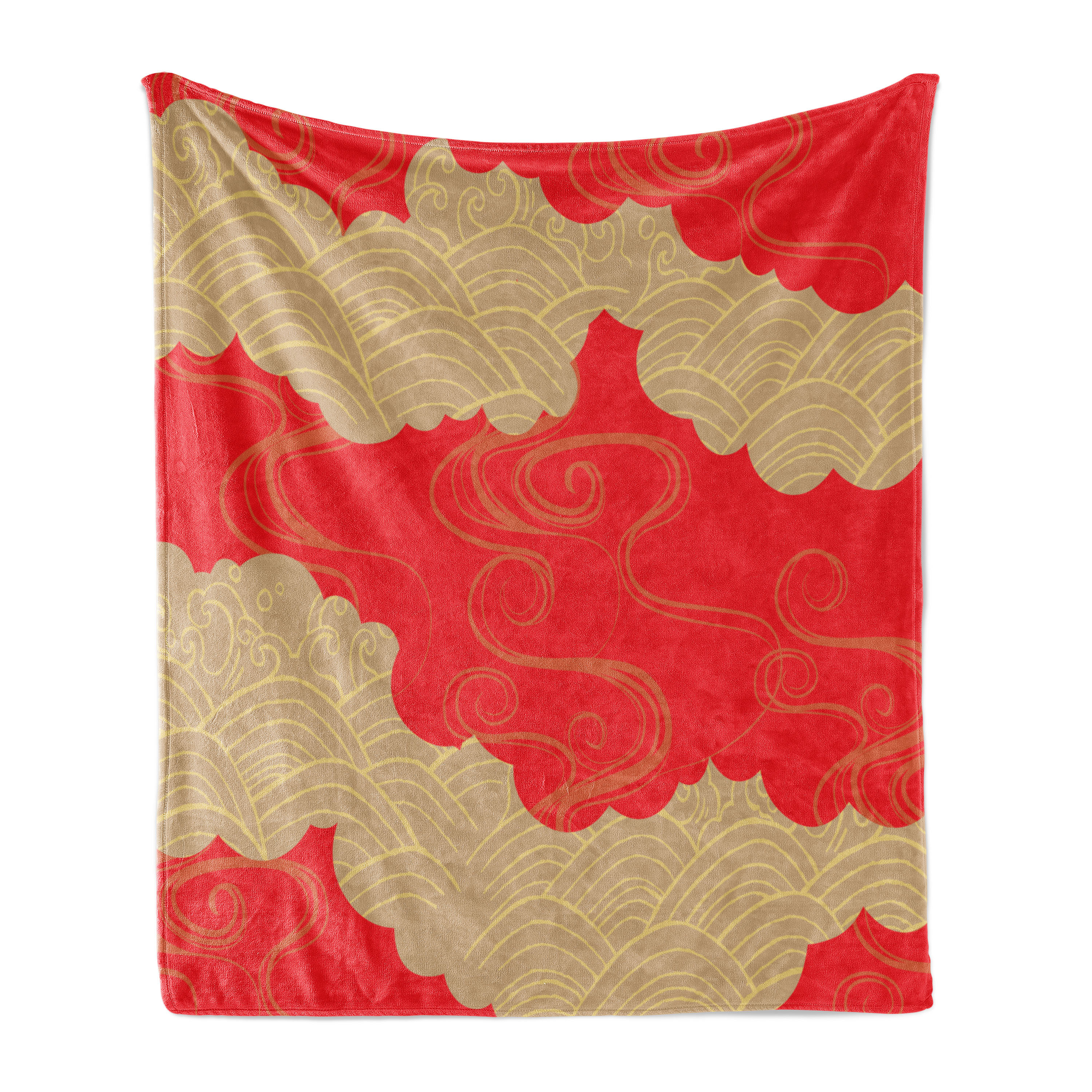 Ambesonne Japanese Fleece Throw Blanket Traditional Eastern Ornate Dark ...