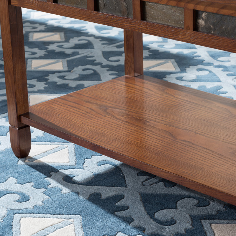 Charlton Home® Rustic Solid Wood Slate Coffee Table & Reviews | Wayfair