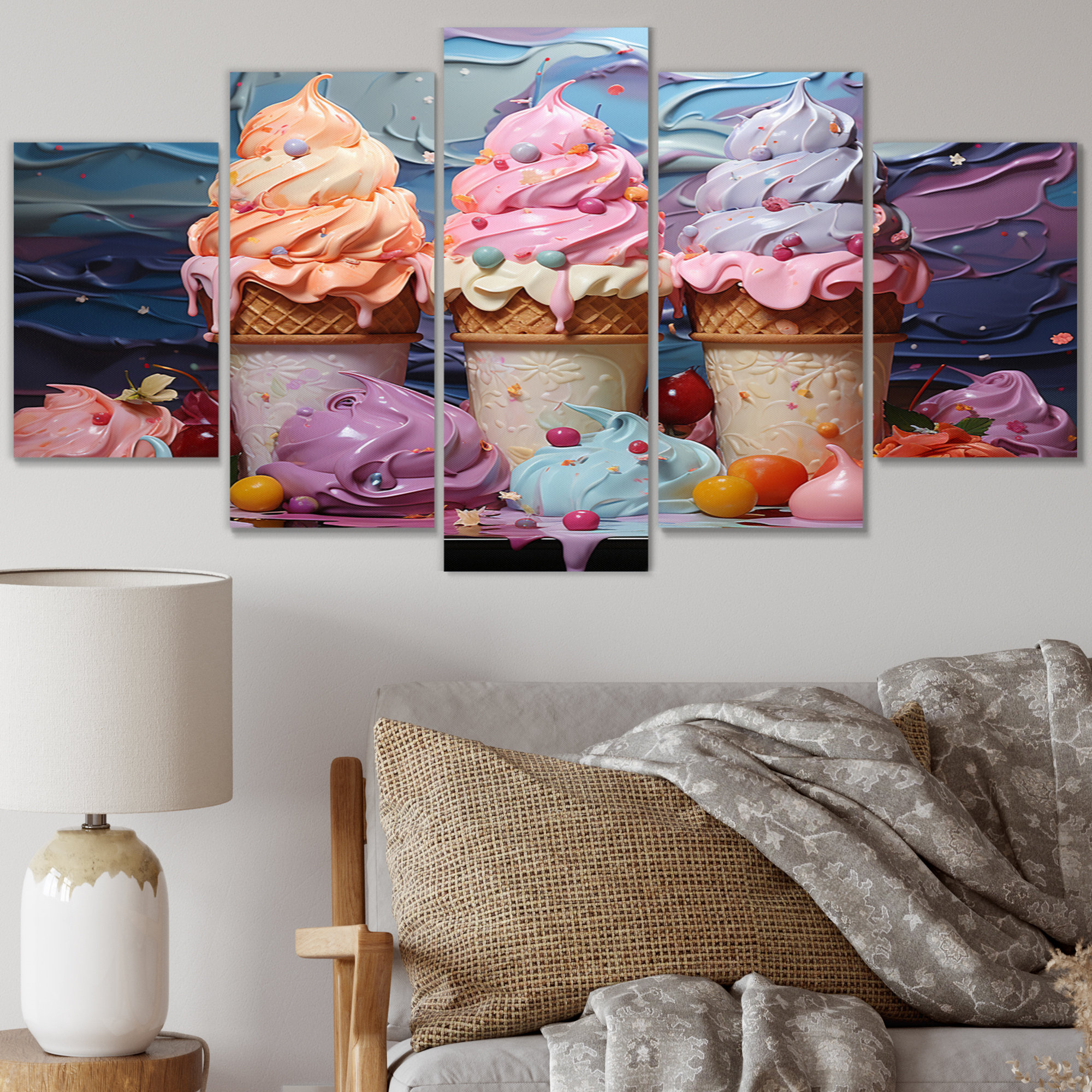 Design Art Food Ice Cream Popart IV On Metal 5 Pieces Print | Wayfair