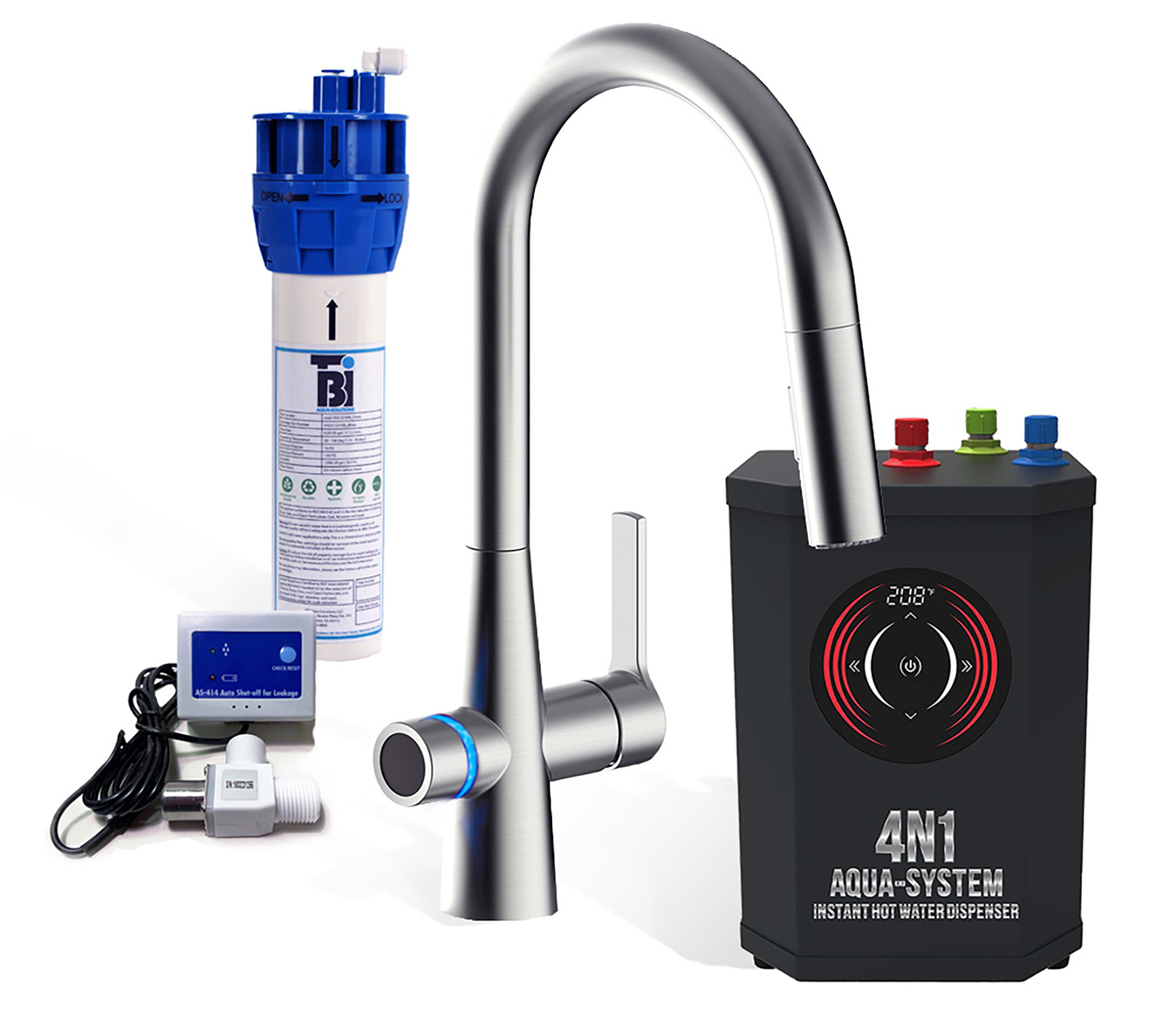 AquaNuTech Robinet tout-en-un - Eau chaude instantanée, filtrée et ...