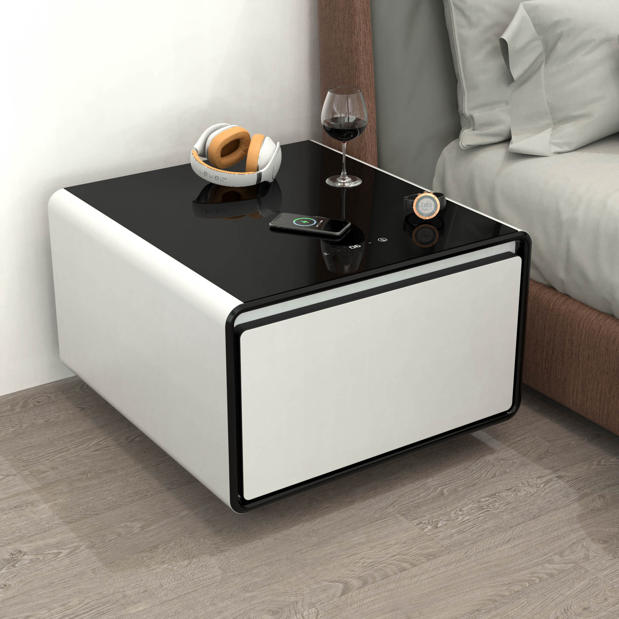 Livtab Smart End Table with Fridge and Built-In Outlets & Reviews | Wayfair