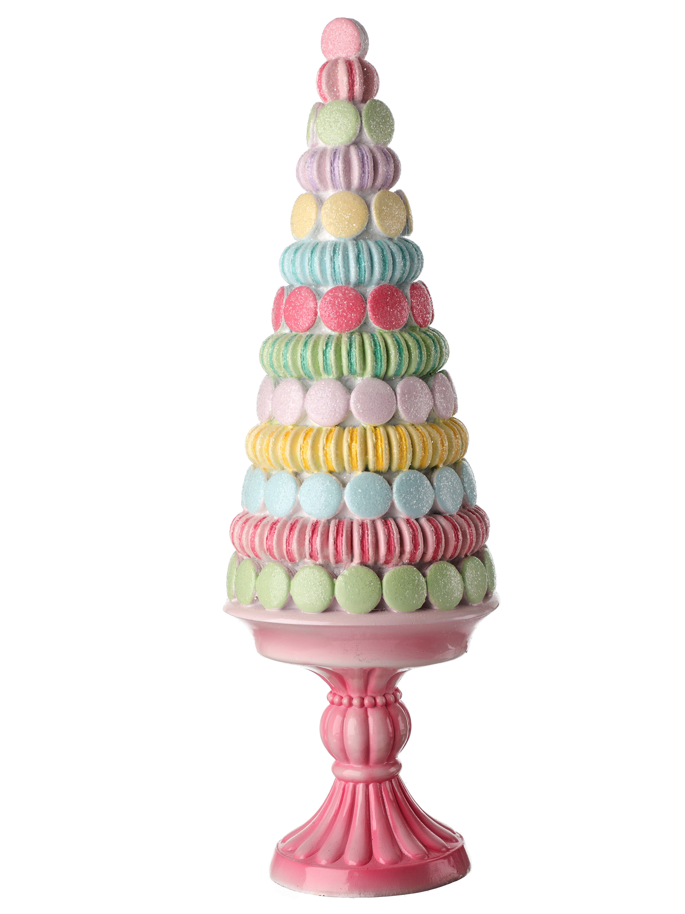 The Holiday Aisle® Pastel Macaron Tree on Pedestal Decorative Accent ...