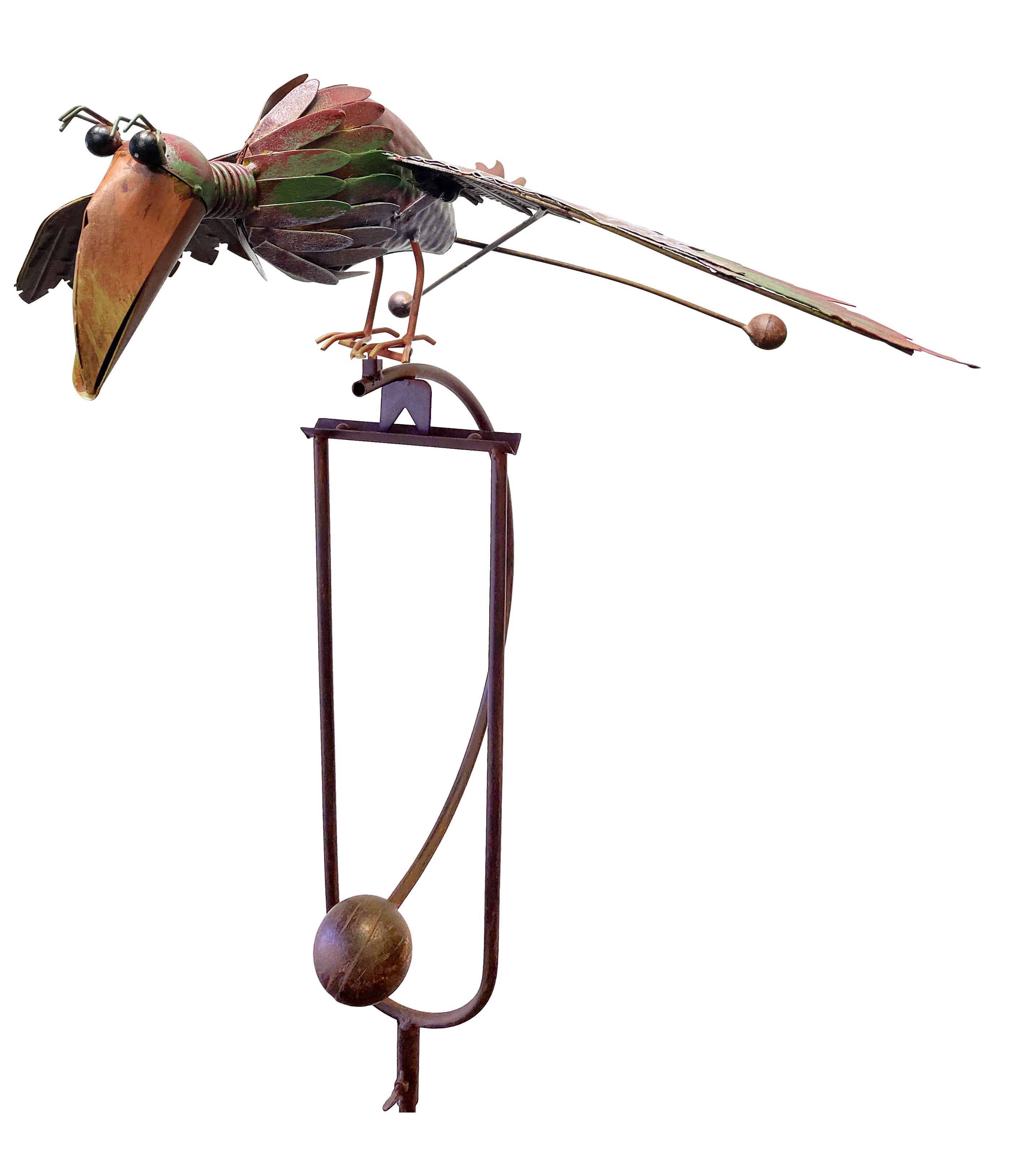 Ophelia & Co. Rustic Metal Crow Bird Outdoor Rocker Balancing Garden ...