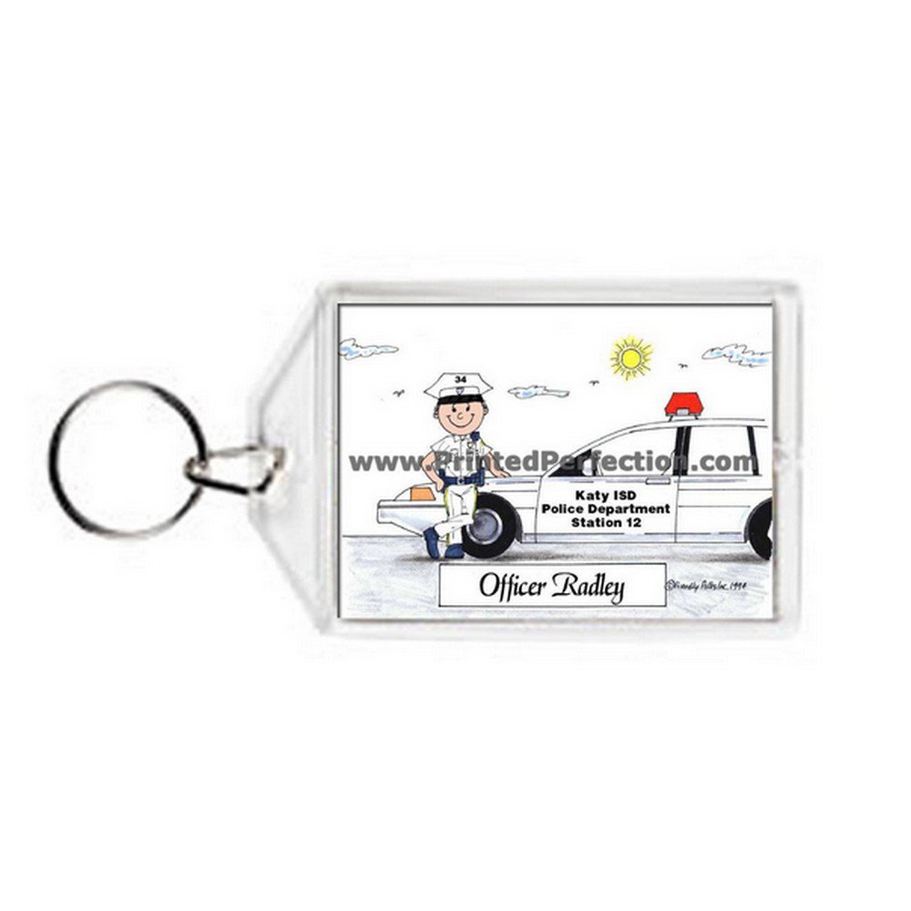 Printed Perfection Personalized Police Officer - Male Acrylic Key Chain ...