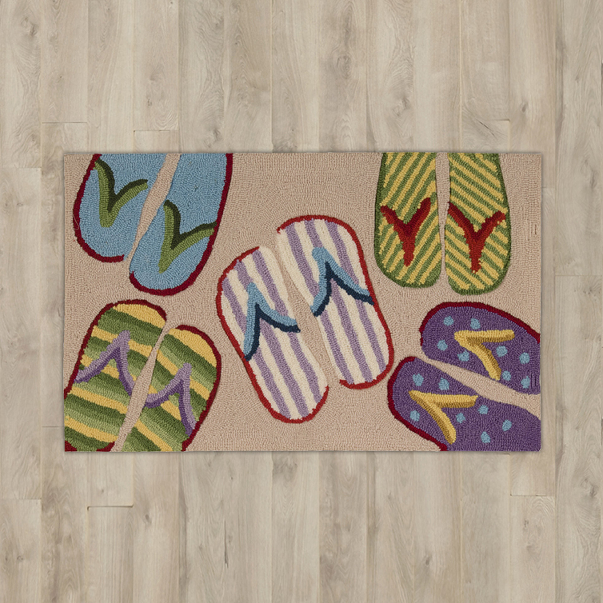 Highland Dunes Estelle Flip Flop Beige Area Rug & Reviews | Wayfair