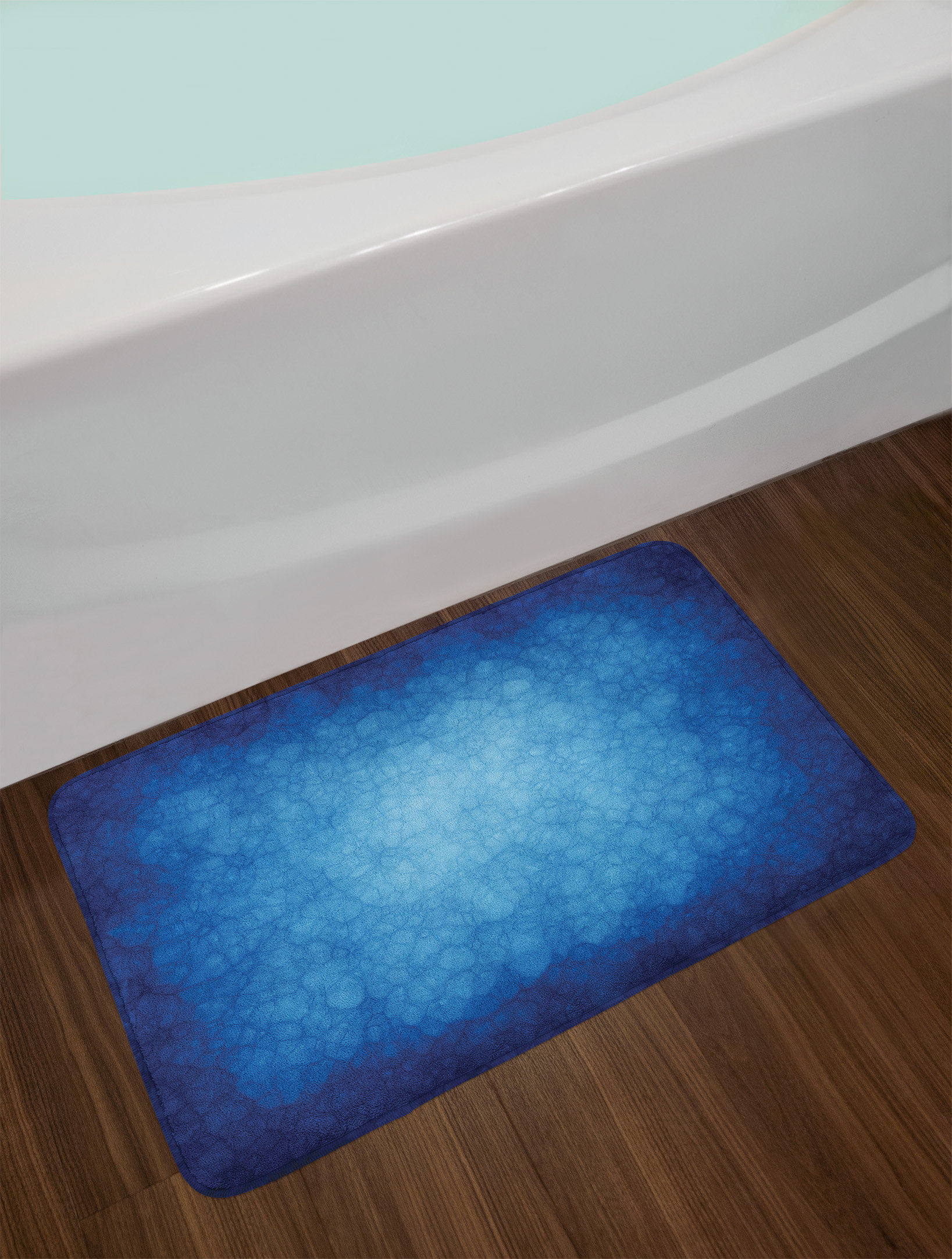 East Urban Home Blue Plush Bath Mat, Grunge Monochrome Centered, 30.2 ...