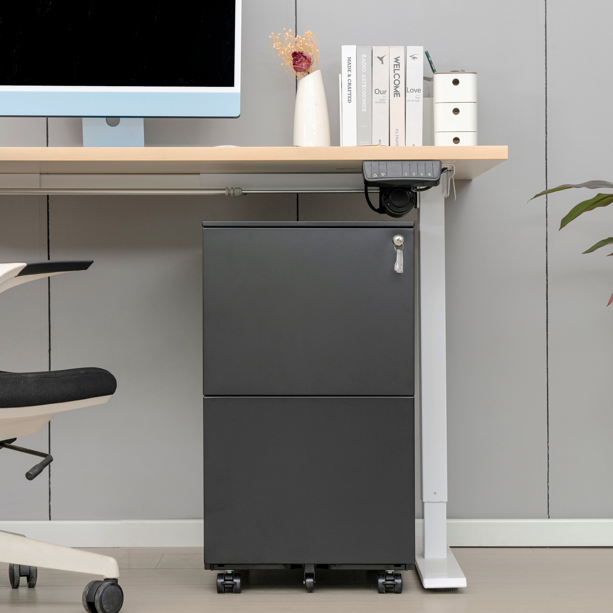 Ebern Designs 27''H Metal Vertical Filing Cabinet With Lock, Home Steel ...