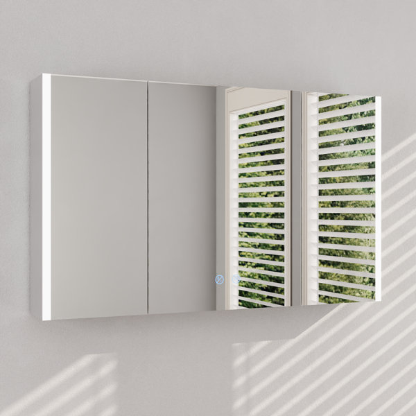DeerValley LED Triple-Door Medicine Cabinet with Mirror, Frameless with ...